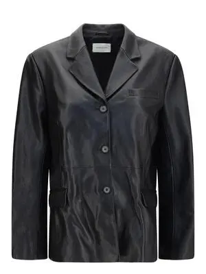 Magda Butrym Leather Blazer - Black