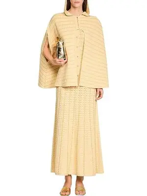 Sandro Embellished Knit Cape - Gold