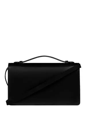 Celine Triomphe Leather Crossbody Bag - Black