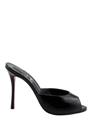 CHRISTIAN LOUBOUTIN Patent Leather Stiletto Heeled Sandals - Black