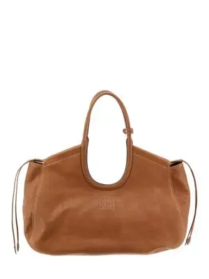 Miu Miu Ivy Leather Handbag With Front Lettering Logo - Multicolor