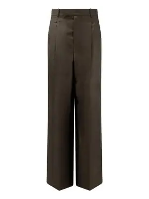 Loro Piana Wide Leg Wool Trousers - Multicolor