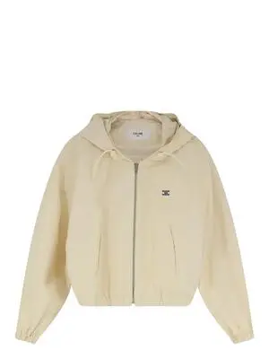 Celine Cotton Blend Zip-up Jacket With Triomphe Embroidery - Multicolor