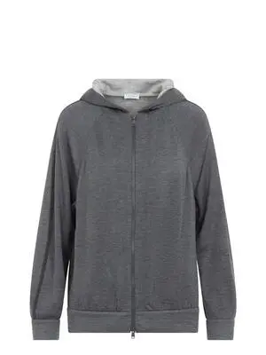 Brunello Cucinelli Full Zip Monile Sweatshirt - Gray