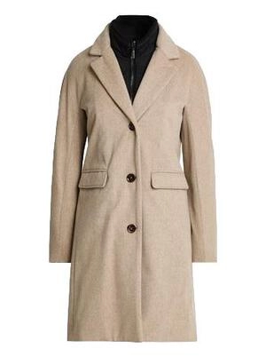 MOORER Single-breasted Cashmere Blend Coat With Down Interior - Beige