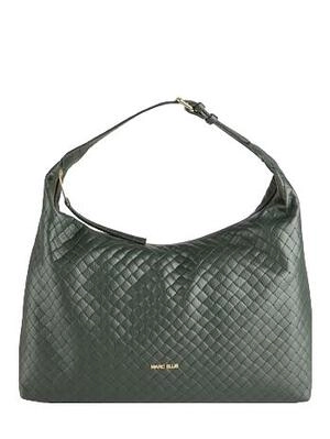MARC ELLIS Woven Leather Maxi Shoulder Bag - Green