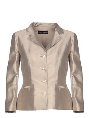 Dolce & Gabbana Silk Crepe Single-breasted Blazer - Beige