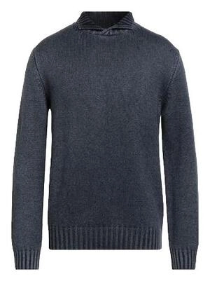 DONDUP Wool Mélange Sweater With Classic Collar - Blue