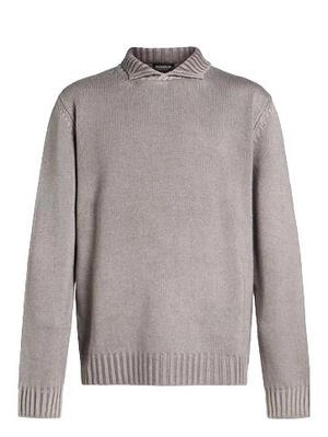 DONDUP Wool Mélange Sweater With Classic Collar - Grey