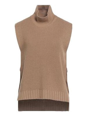 Alpha Studio Merino Wool Turtleneck Vest - Brown