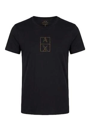 Armani Exchange Cotton Elastane T-shirt With Appliqués - Black