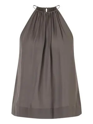 NILI LOTAN Nili Lotan Nikki Silk Halterneck Tank Gray