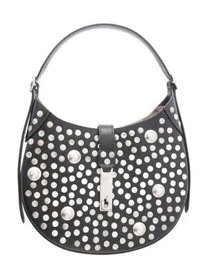 Polo Ralph Lauren Studded Leather Shoulder Bag - Black