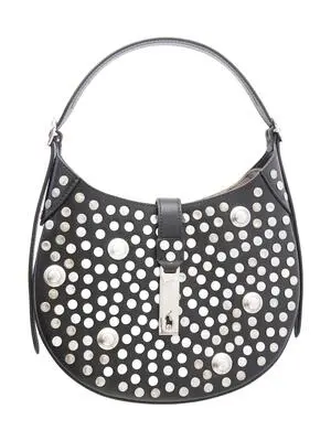 Polo Ralph Lauren Studded Leather Shoulder Bag - Black