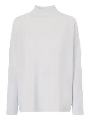 ALLUDE Cashmere Mock Neck Sweater - Blue