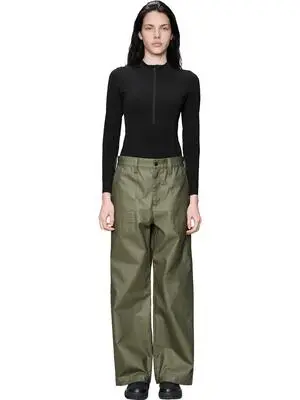 Rains Heavy Woven Straight-leg Pants - Moss