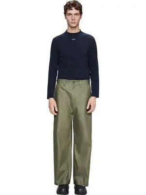 Rains Heavy Woven Straight-leg Pants - Moss