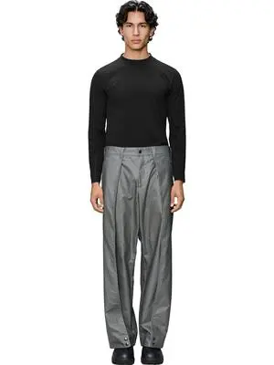 RAINS Rains Wide-Leg Pleated Pants In Organic Cotton Twill