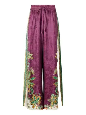 ALEMAIS Ruthie' Printed Satin-jacquard Wide-leg Pants - Multi