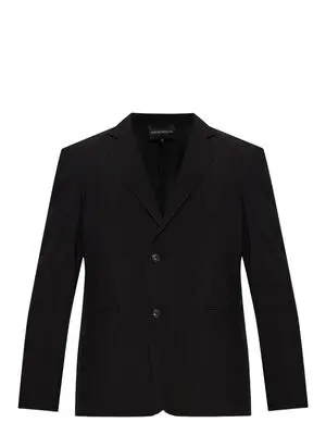 Emporio Armani Single-breasted Jacket With Notch Lapel - Black