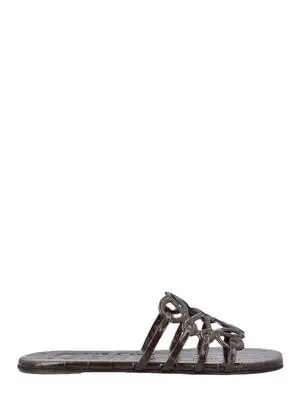 Loewe Petal Anagram Flat Sandals - Brown