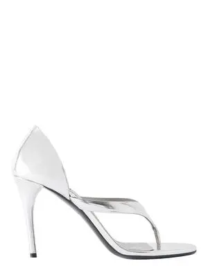 Alaïa Alaïa Metallic Leather 90mm Thong Sandals Silver