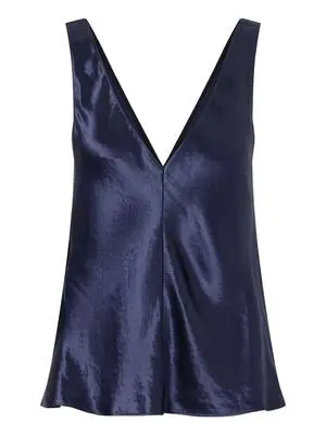 Maria Mcmanus Draped Satin Cami - Navy
