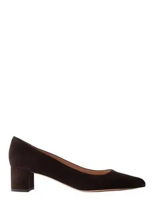 GIANVITO ROSSI Piper 45 Suede Block Heel Pumps - Brown