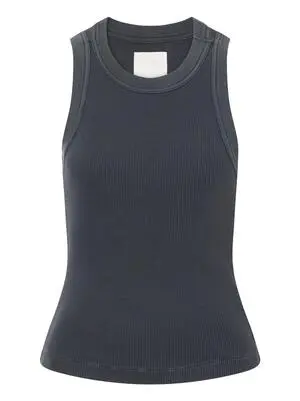 Citizens Of Humanity Isabel Ribbed Cotton And Tencel Lyocell-blend Tank - Gray