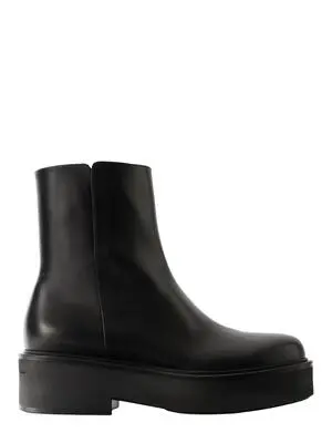 GIANVITO ROSSI Leather Ankle Boots - Black