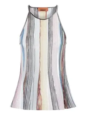 Missoni Crochet-knit Tank With Metallic Stripes - Yellow