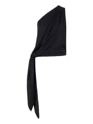 ABADIA Ayla One-shoulder Blouse - Black