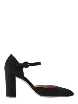 GIANVITO ROSSI Suede Pumps With Buckle-fastening Ankle Strap - Black