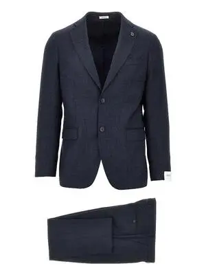 BRERAS Single-breasted Wool Tailored Suit - Blue