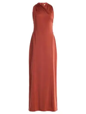 ANOTHER TOMORROW Another Tomorrow Gathered Halter Maxi Dress