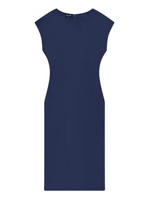 Giorgio Armani Slim-fit Short-sleeved Midi Sheath Dress - Blue