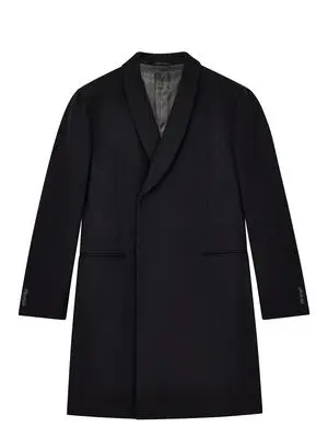 Giorgio Armani Double-breasted Shawl Collar Cashmere Coat - Black
