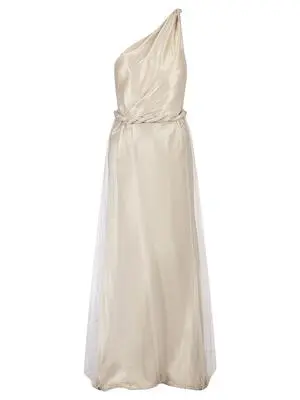Giorgio Armani One-shoulder Embellished Tulle Maxi Dress - Patterned