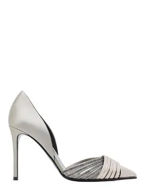 Giorgio Armani Rhinestone And Satin Court Shoes - Beige
