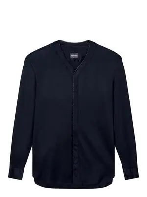 Giorgio Armani Cotton Shirt With Rhinestone Detail - Black