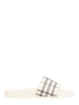 Burberry Furley" Slides With Check Pattern - Multicolor