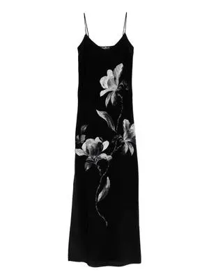 ERMANO SCERVINO Ermanno Scervino Long Silk Dress With Floral Print - Multicolor