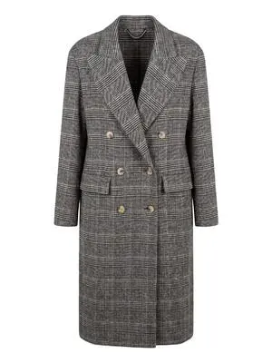 ERMANO SCERVINO Ermanno Scervino Double Breasted Checked Wool Coat - Multicolor
