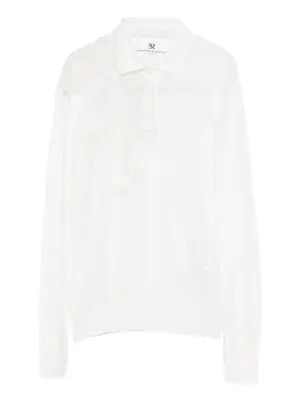ERMANO SCERVINO Ermanno Scervino Long Sleeve Polo-neck Sweater With Lace Detailing - Multicolor