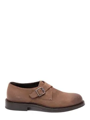 Brunello Cucinelli Suede Monk Strap Derby Shoes - Multicolor