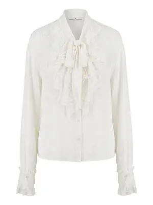 ERMANO SCERVINO Ermanno Scervino Silk Shirt With Lace Details - Multicolor