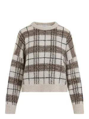 Brunello Cucinelli Mohair-blend Sequined Check Sweater - Multicolor