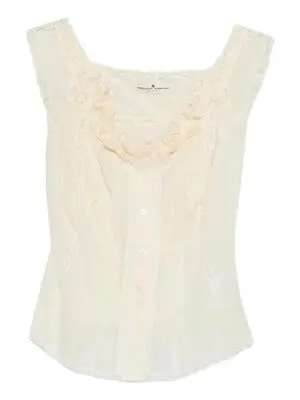 ERMANO SCERVINO Ermanno Scervino Sleeveless Top With Embroidery And Lace - Multicolor