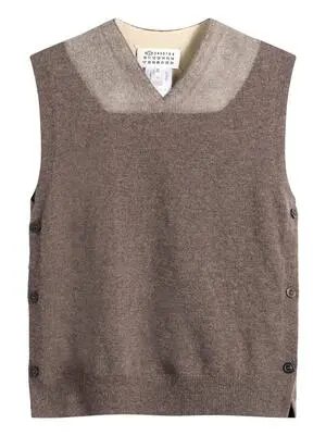 MAISON MARGIELA Fuse Knit Sleeveless Top - Mud/ecru