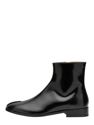 MAISON MARGIELA Leather Ankle Boots With Side Zip - Black